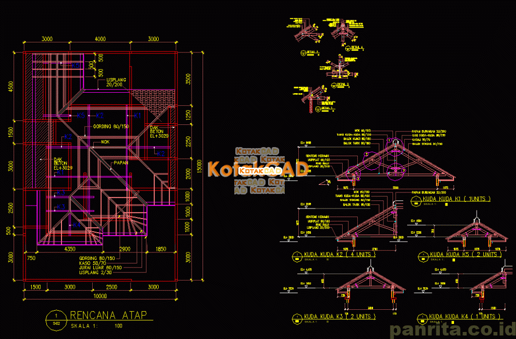 Gambar Detail Pembesian & Tipe Balok.dwg - KotakCAD