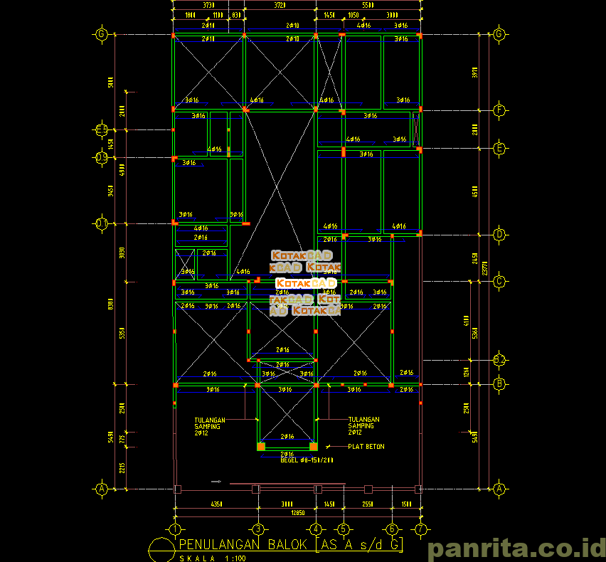 Download Detail Penulangan Balok AS.dwg - Panrita Space