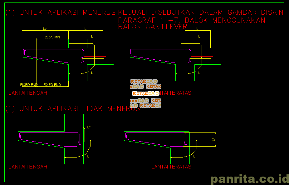 Download Gambar Detail Balok Kantilever.dwg - Panrita Space